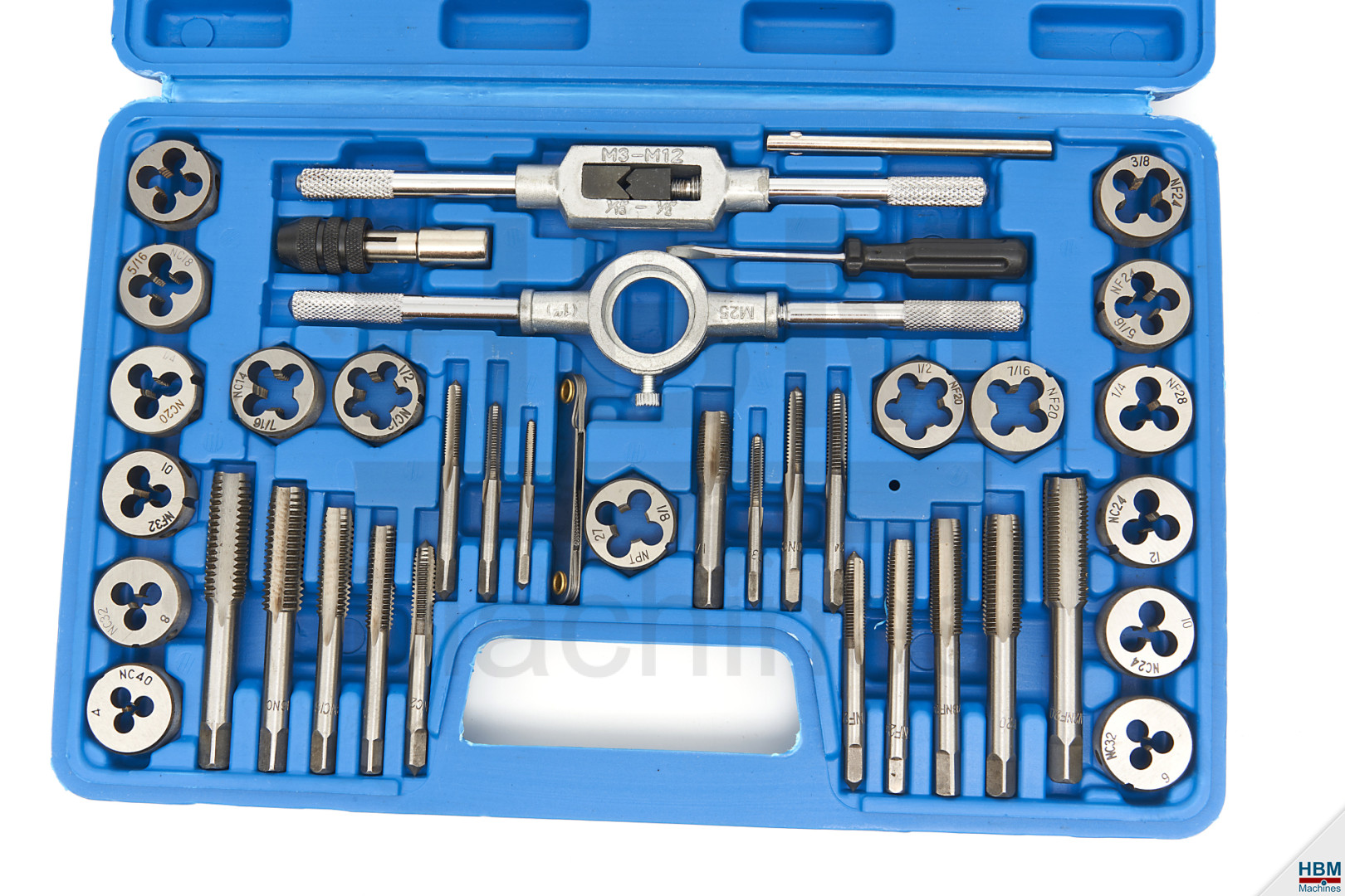 HBM tap en snijset UNC / UNF maten 40-delig | HBM Machines