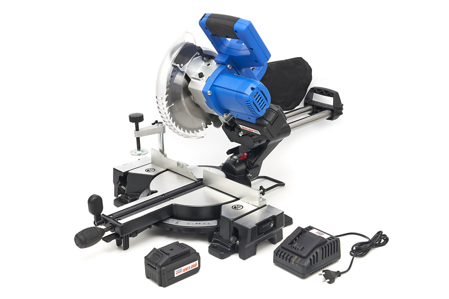 HBM Professional Akku-Radialsäge, Trennsäge, Zugsäge mit Laser 210 x 65 mm 18 Volt 5,0 AH