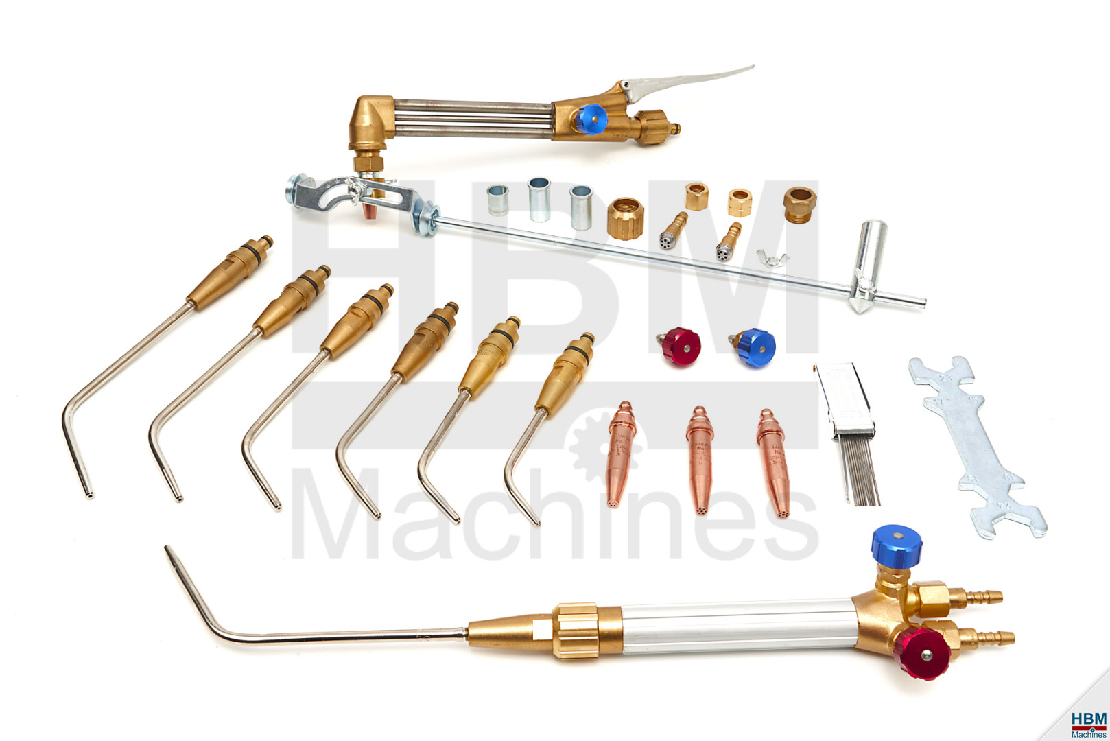 HBM gecombineerde lasbrander en snijbranderset 18-delig | HBM Machines