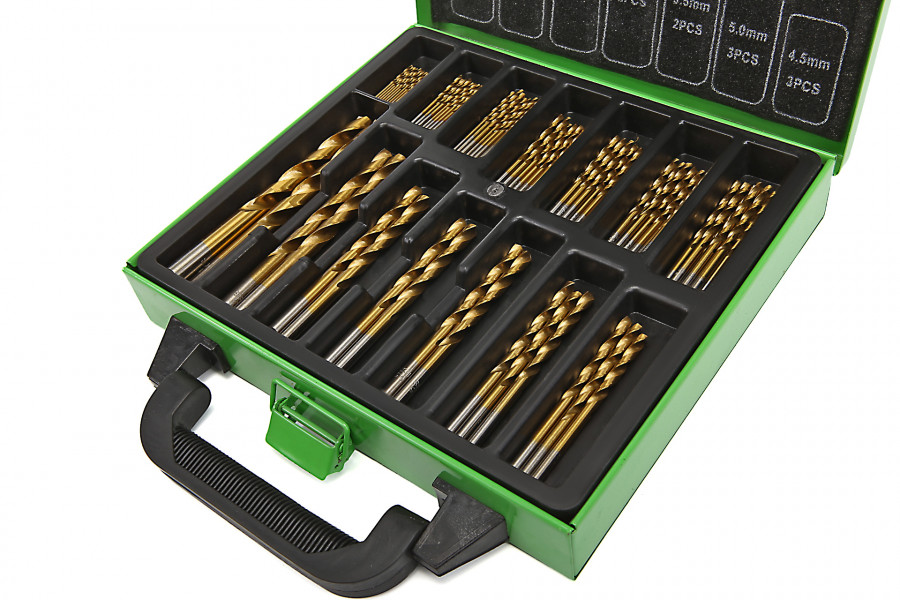 HBM 99-teiliger HSS-Bohrersatz mit TiN-Beschichtung | HBM Machines