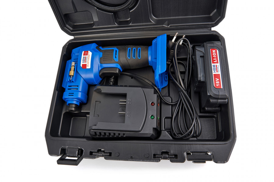 HBM 18 Volt Compressor op Accu met Toebehoren | HBM Machines
