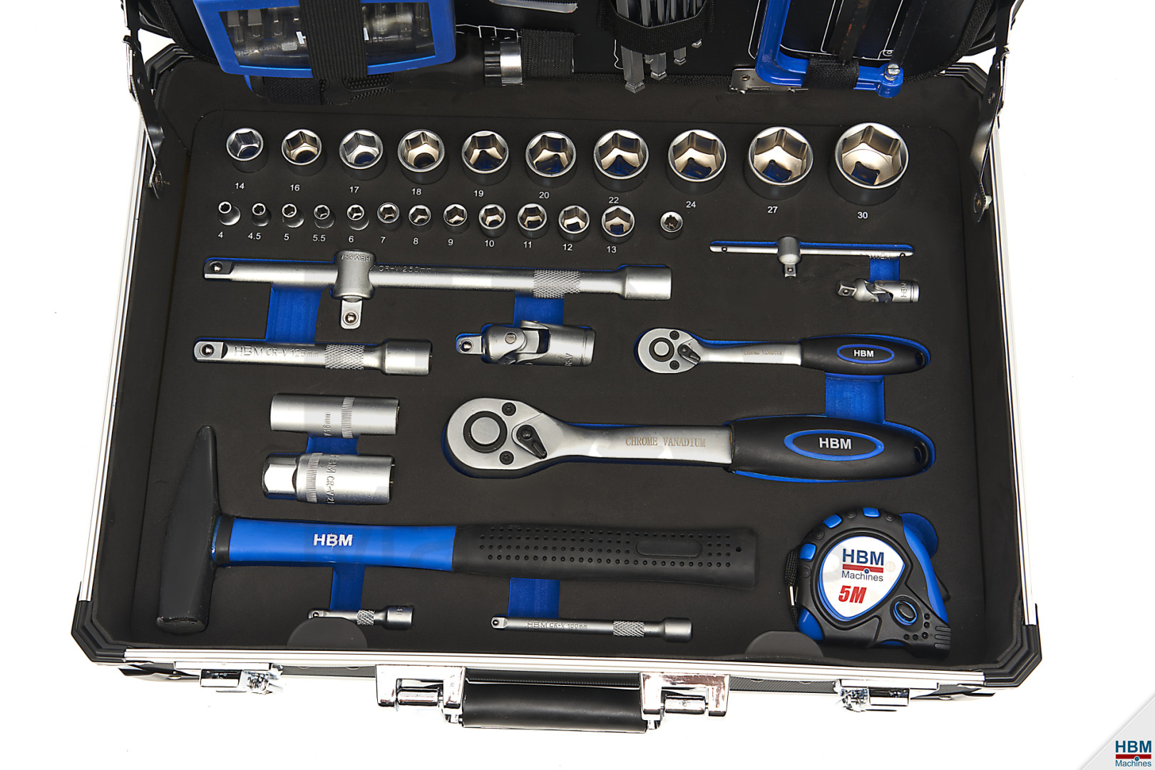 HBM gereedschapskoffer, gereedschapsset met EVA inlay 154-delig