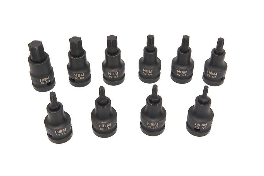 HBM Professional 1/2 Zoll Power Nuts Set Torx T20-T70 10-teilig