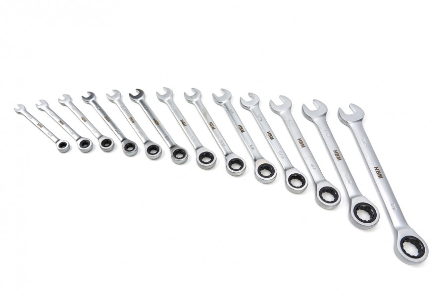 HBM 13 Delige Ring, Ratel, Steeksleutelset INCH in Carbon Foam inlay ...