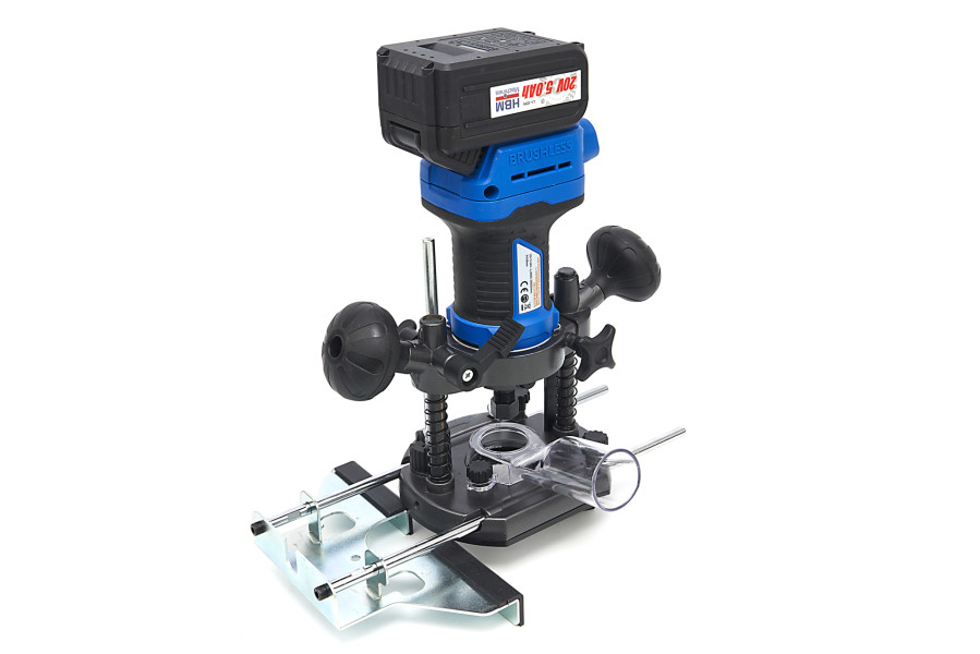 HBM Professionele 20 Volt 5,0 AH Li-ion Bovenfreesmachine en 2 Li-ion ...