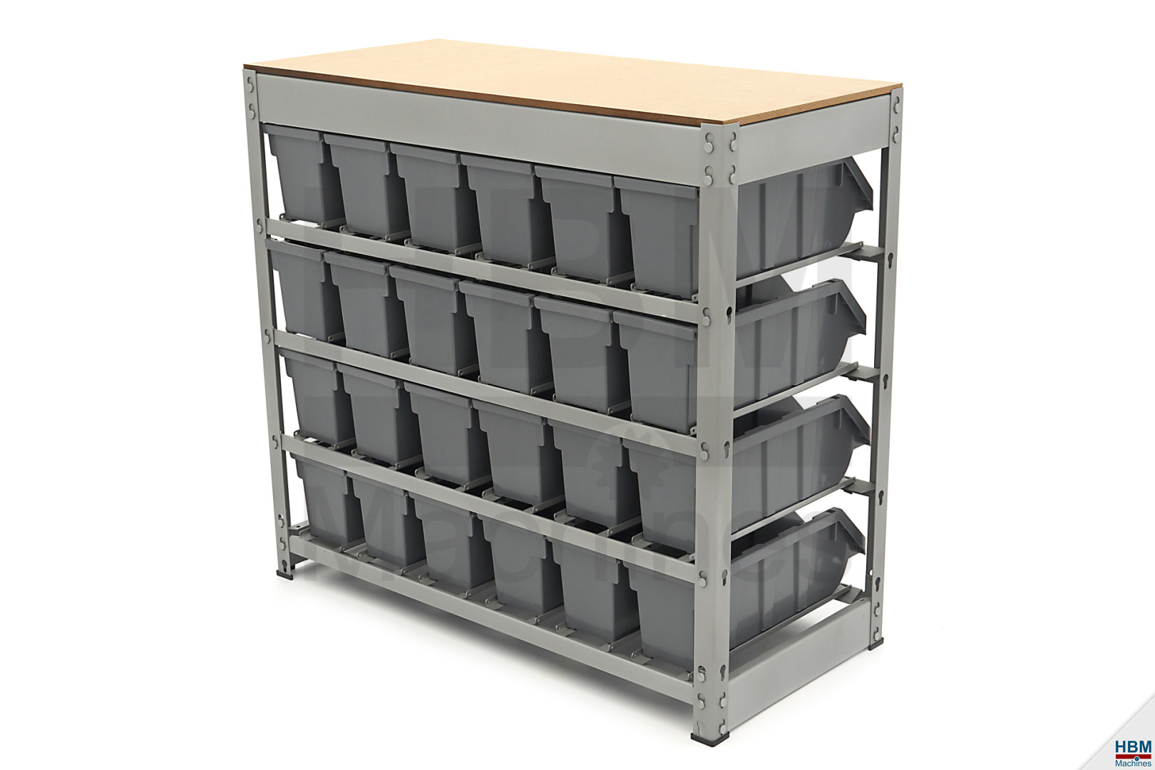 HBM Bakkenkast, Opbergsysteem, Stelling met 24 Opbergbakken