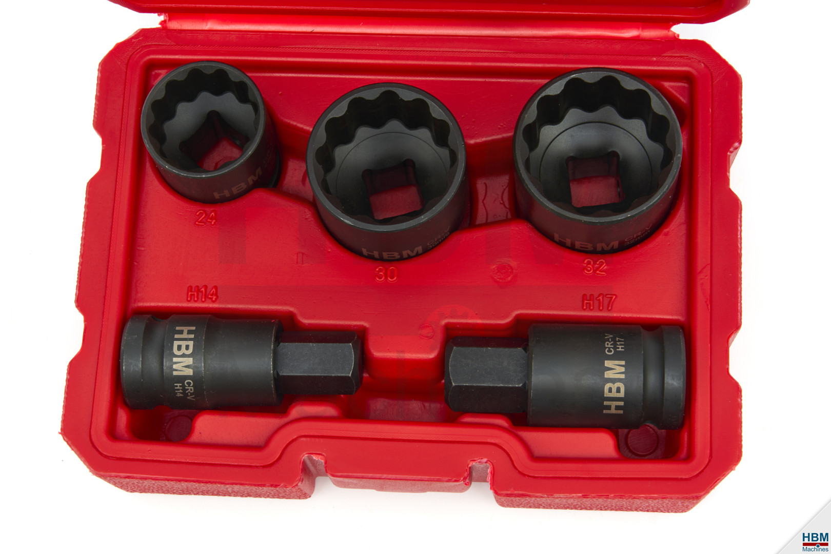HBM 5 Delige 12 Punts Kracht Aandrijfas Doppenset, Montageset Met 1/2 ...