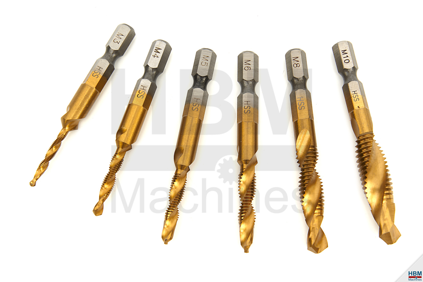 HBM 6 Delige HSS Zelftappende Borenset M3 tot M10 | HBM Machines